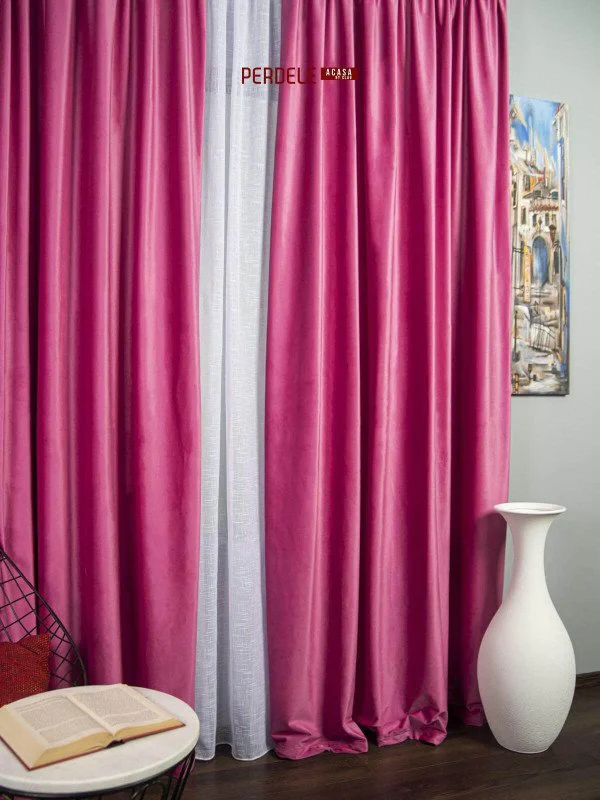 Draperie Roz-Ciclam - Draperii Catifea