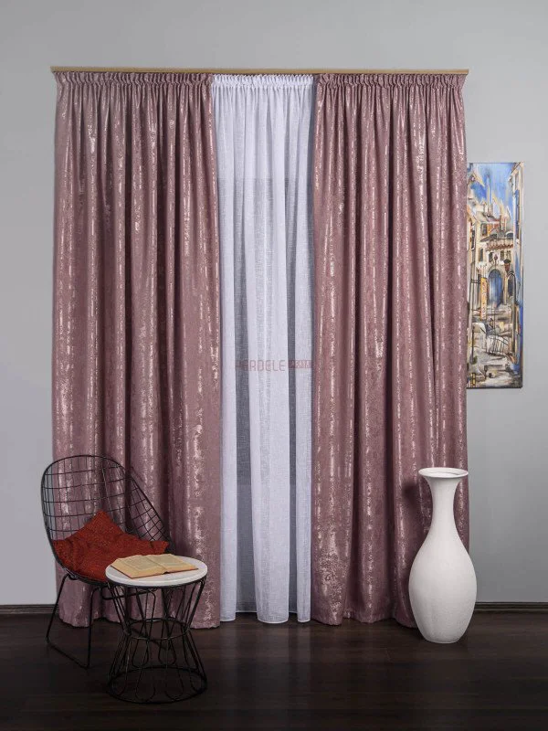 Draperie nisip roz prafuit - Perdele Acasa