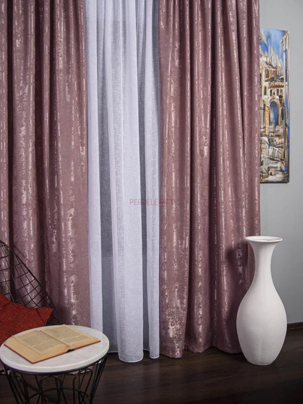 Draperie nisip roz prafuit - Perdele Acasa