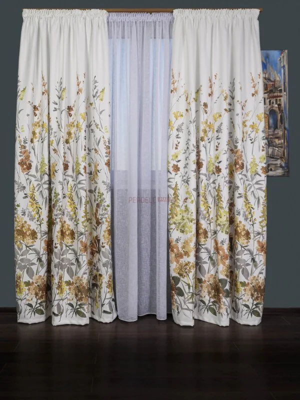 Draperii satin - model floral