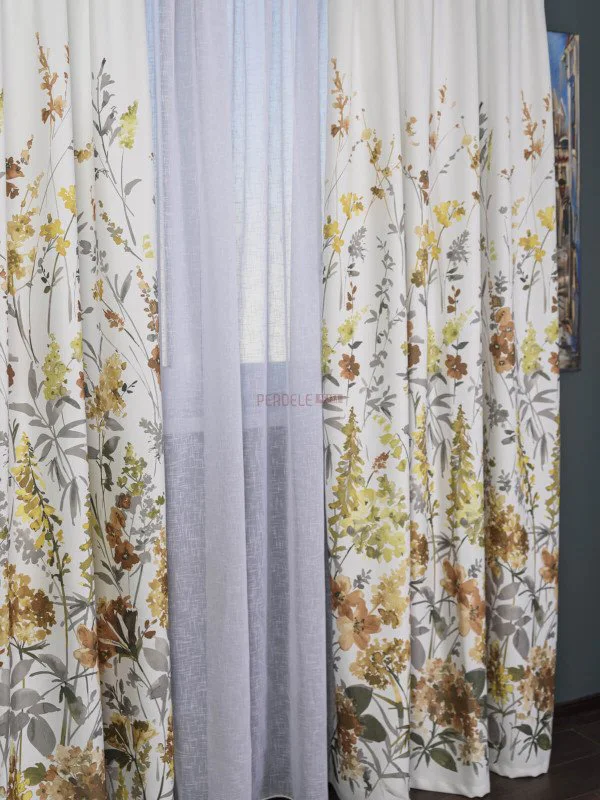 Draperii satin - model floral