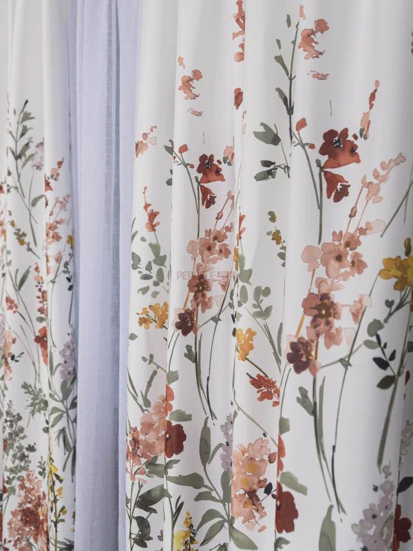 Draperii satin model floral
