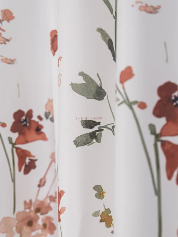 Draperii satin model floral